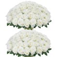 Artificial Flowers 50 Count White Silk Rose Use for Wedding ...