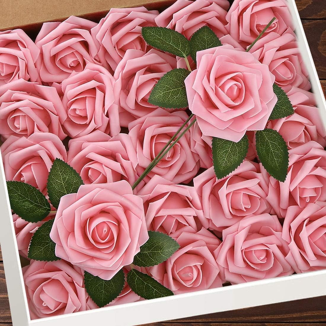 Artificial Flowers 50 Stems Realistic Roses - Lifelike Fake Flowers for ...