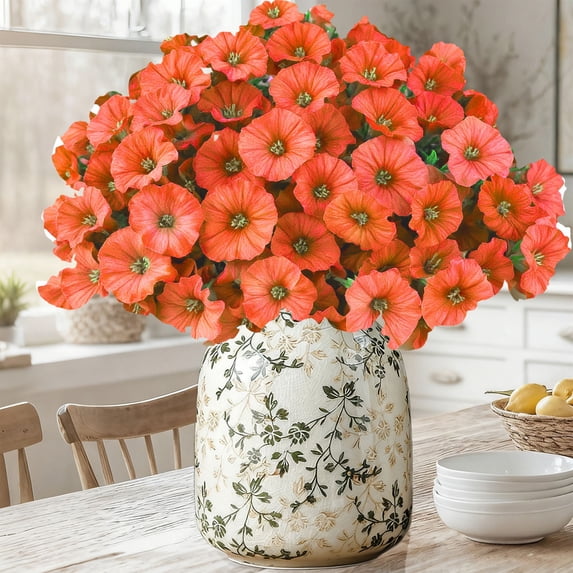 Artificial Flowers 7 Forks Leaves Bundle - Realistic Plastic Greenery ...
