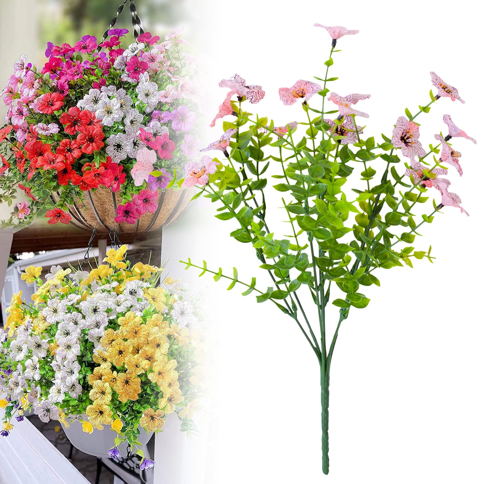 Artificial Flowers,Arisefrom Artificial Outdoor Flowers (1Pack 7 Bunchs ...