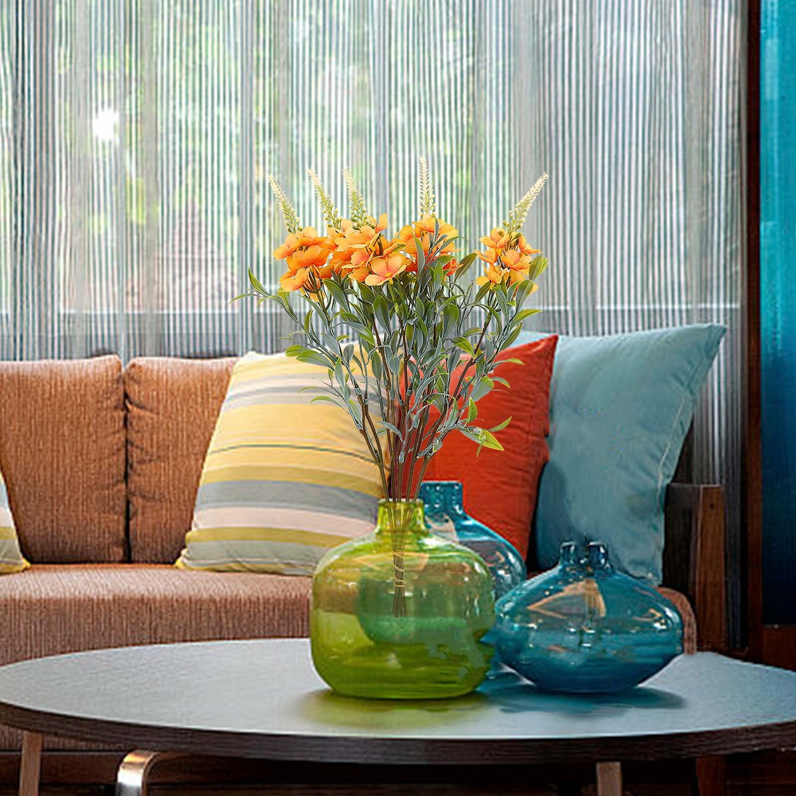 Artificial Flowers Arrangement | 5 Blossoms Faux Flower Vase Insert ...