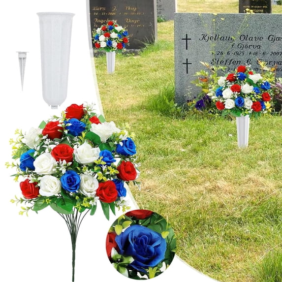 Artificial Flowers,Artificial Memorial Outdoor Decorations Realistic ...