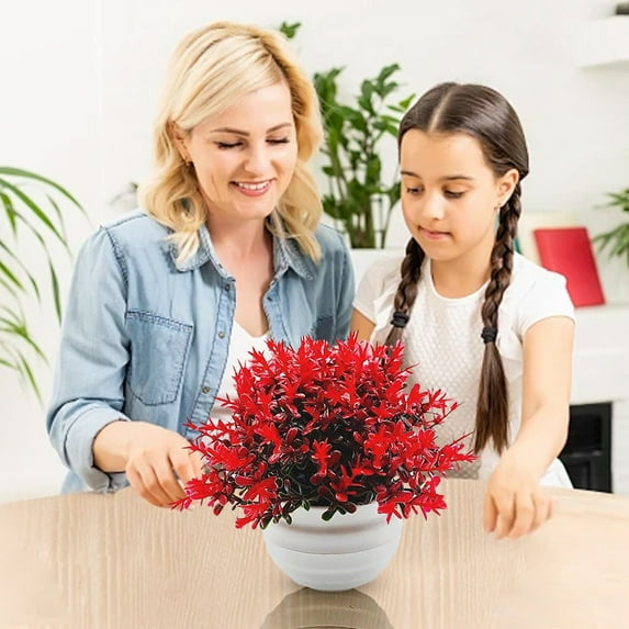 Artificial Flowers,Artificial Potted Plants Plastic Greenery In Pots ...