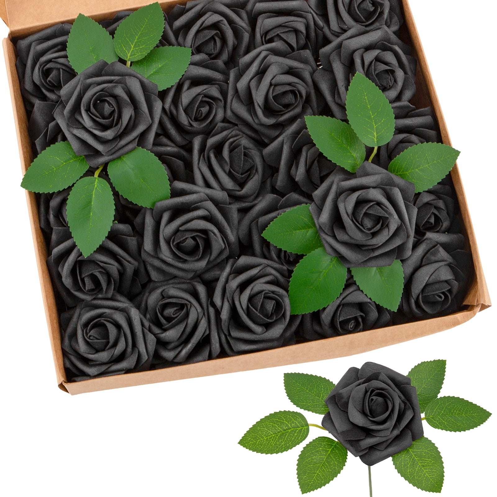Artificial Flowers,Artificial Rose,Hengu 50 Pcs Fake Foam Roses with ...