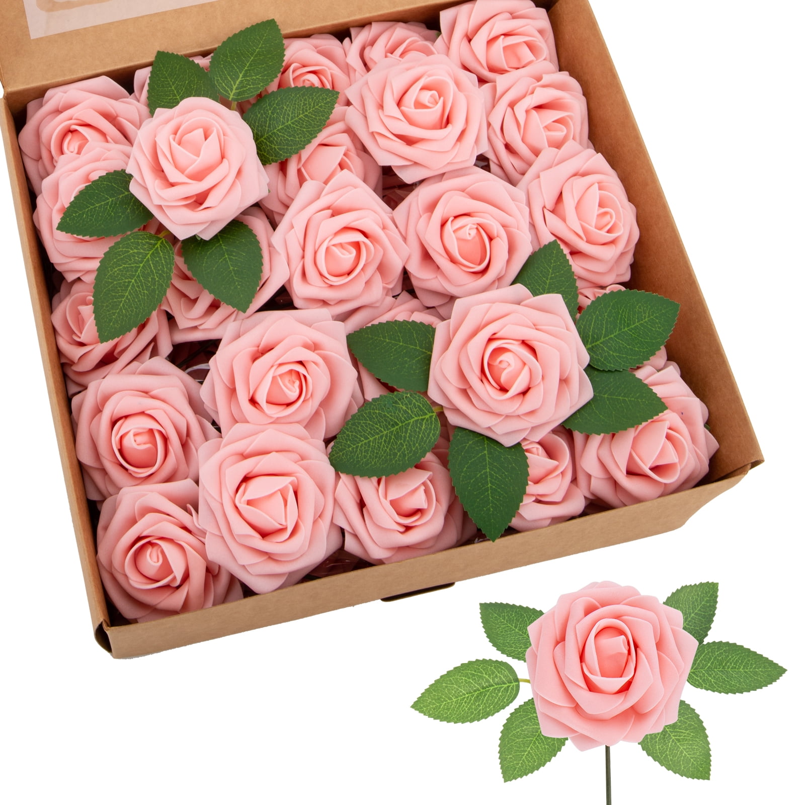 Artificial Flowers,Artificial Rose,Hengu 50 Pcs Fake Foam Roses with ...
