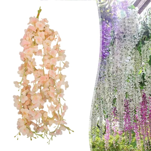 Artificial Flowers,Artificial Wisteria Hanging Vines 50CM Violet Flower ...