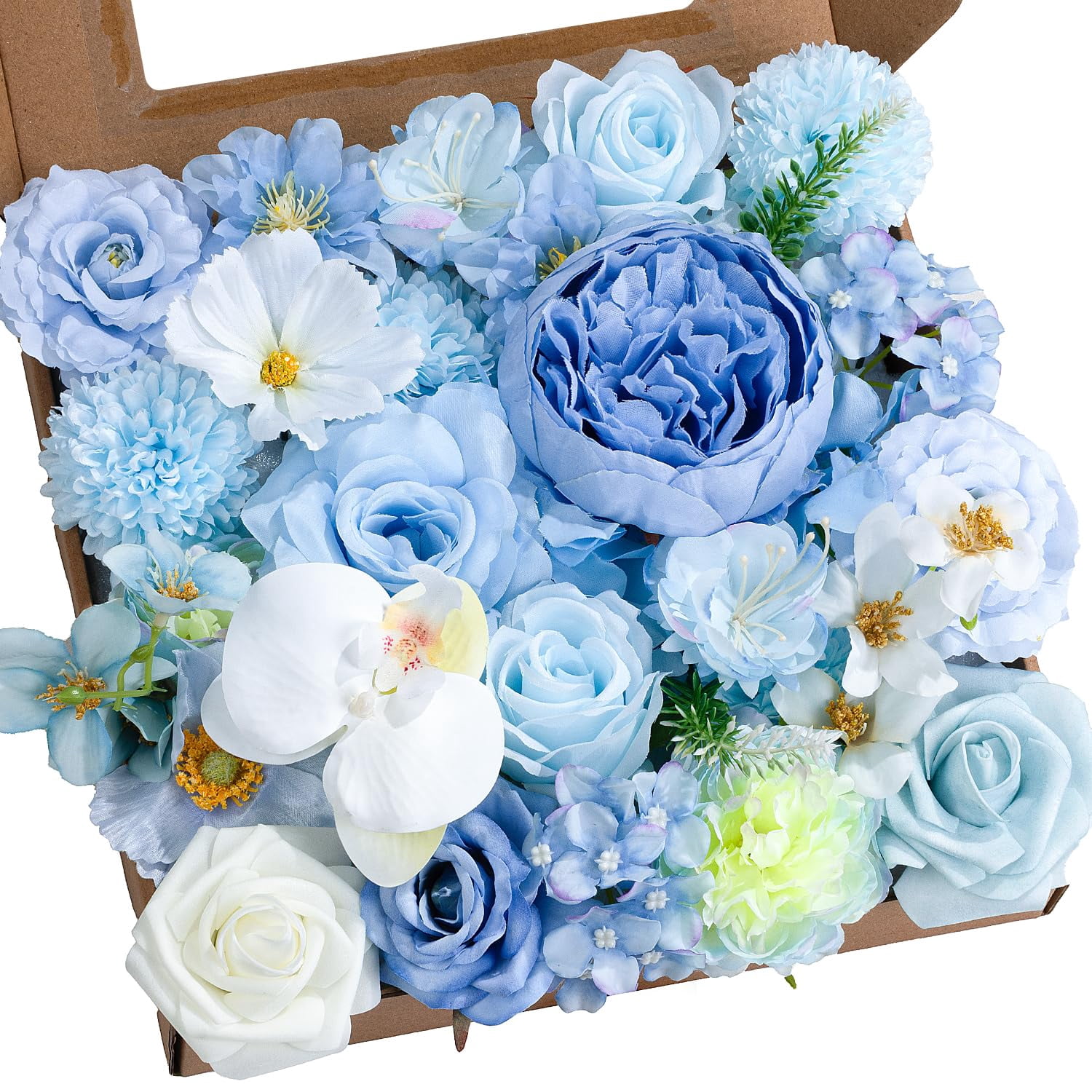 Artificial Flowers Baby Blue AbundantBlooms Mix Roses Peonies Hydrangea ...