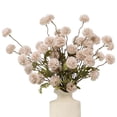 Artificial Flowers Beige 6pcs Mini Chrysanthemum Ball Stems for Wedding ...