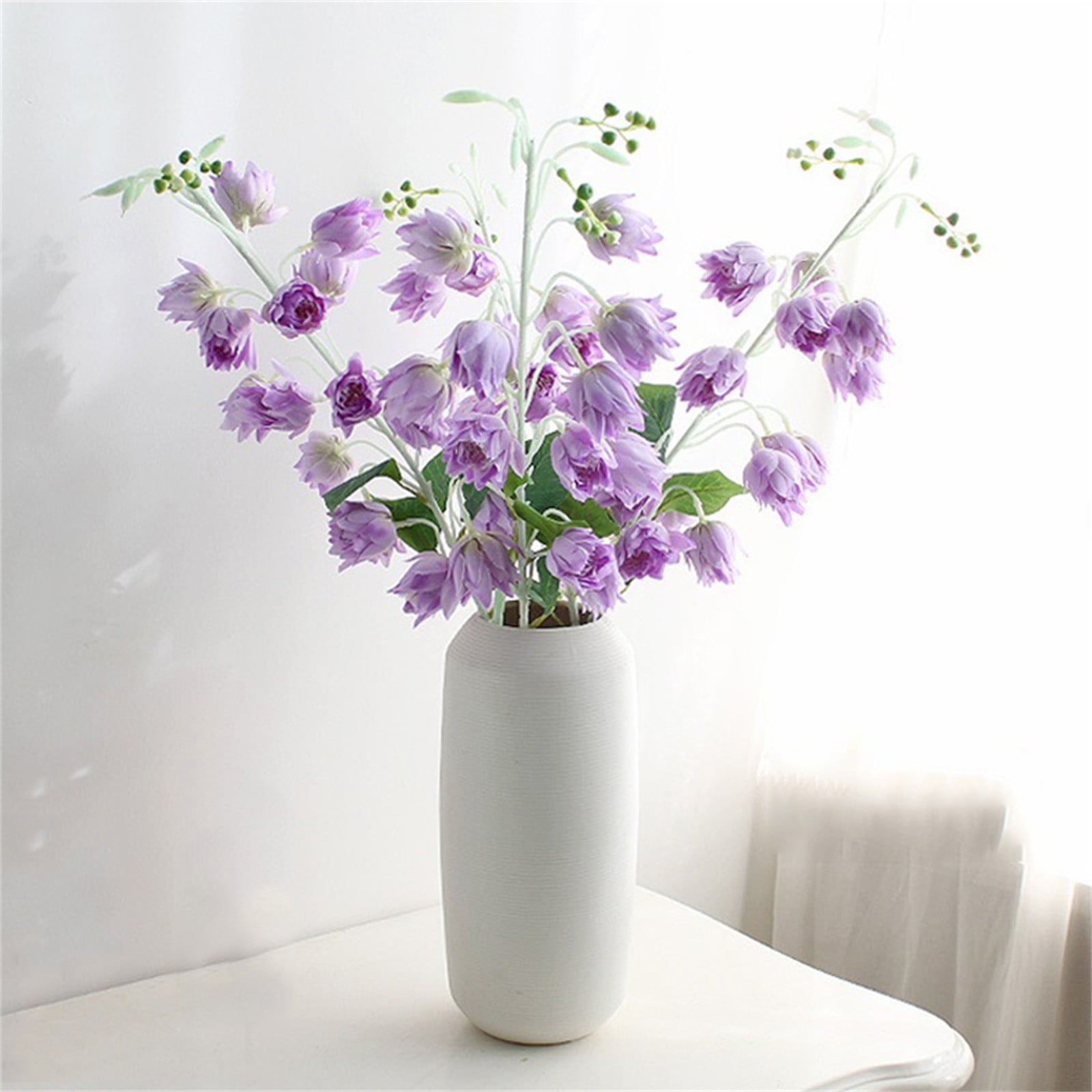 Artificial Flowers Bluebell Silk Fake Plants Faux Plastic Floral Silk ...