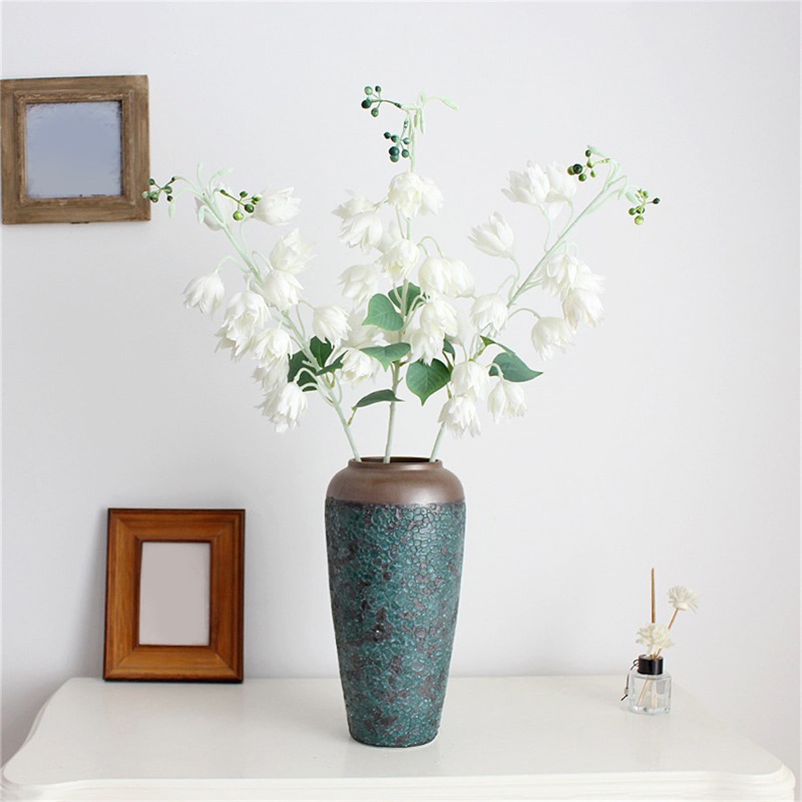 Artificial Flowers Bluebell Silk Fake Plants Faux Plastic Floral Silk ...