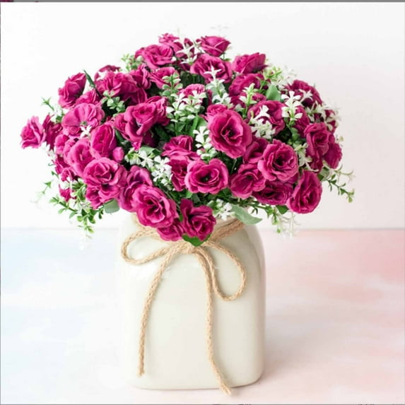 Artificial Flowers Bouquet Fake Roses with Stems for Home Decor Vase ...