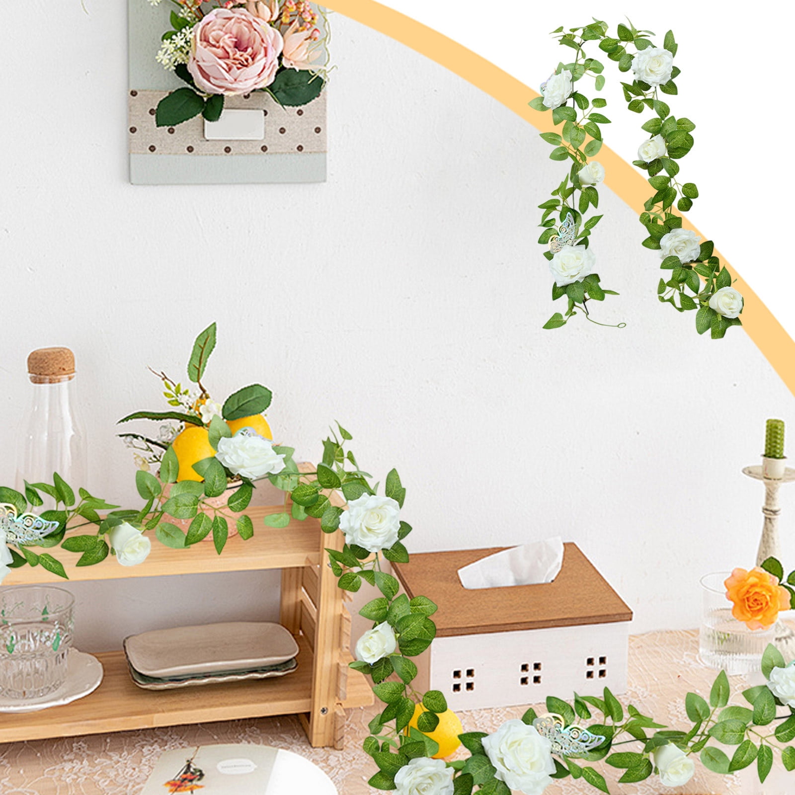 Artificial Flowers Bouquet Simulation Rose Rattan Fake Flowers Rattan ...