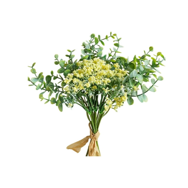 Artificial Flowers Bouquets, 12 Stems Bundle, Durable Plastic Vase ...