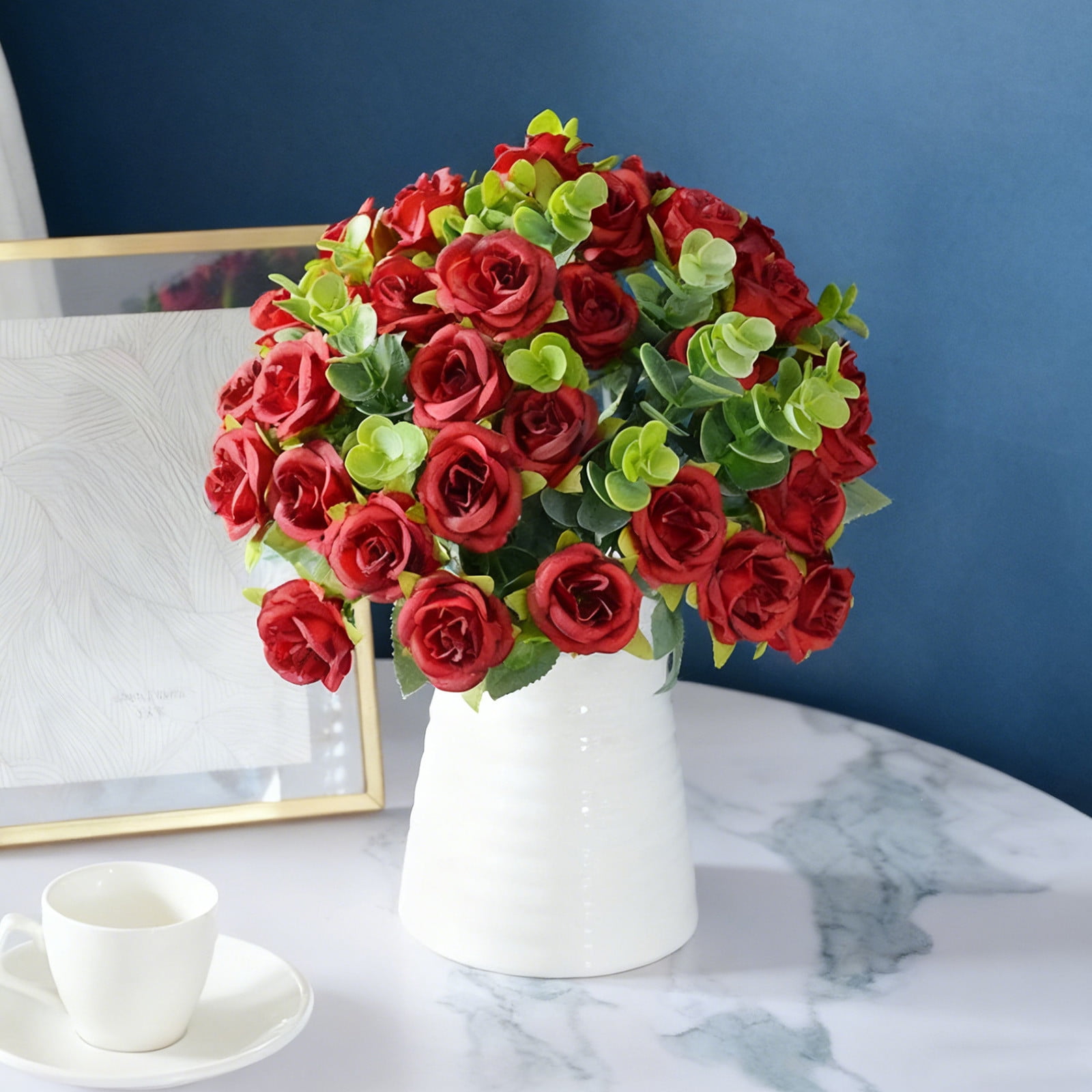 Artificial Flowers Bouquets,Fake Rose,mall Silk Flowers for Home Decor ...