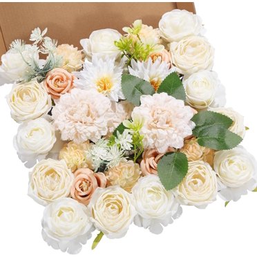 Keylever Artificial Flowers Rose Combo Box Set, Silk Fake Flowers Bulk ...