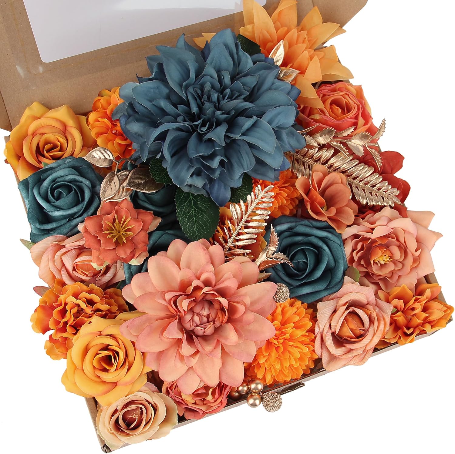 Artificial Flowers Bulk Mix Silk Fake Flowers for DIY Wedding Bouquets ...