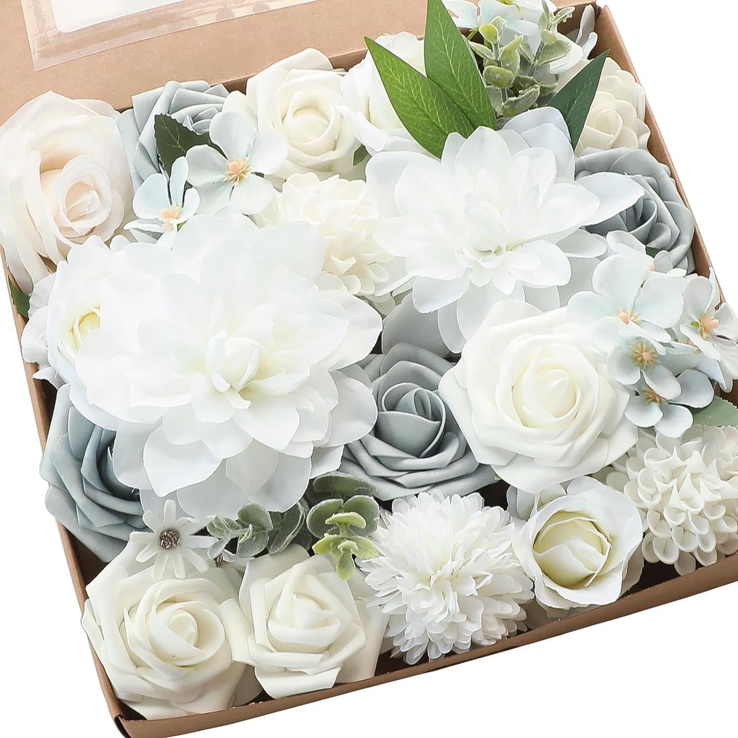 Artificial Flowers Burnt Orange Fake Roses Peonies Dahlia Greenery ...