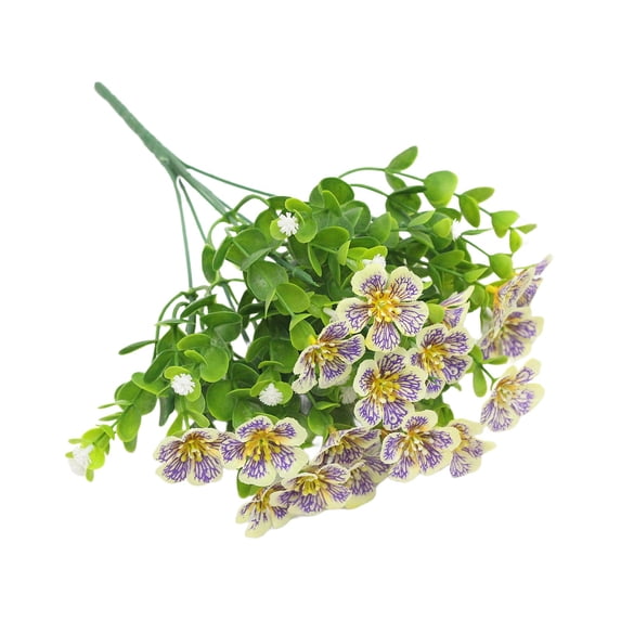 Artificial Flowers Bushes Artificial Violet Flowers UV Resistant Fake ...