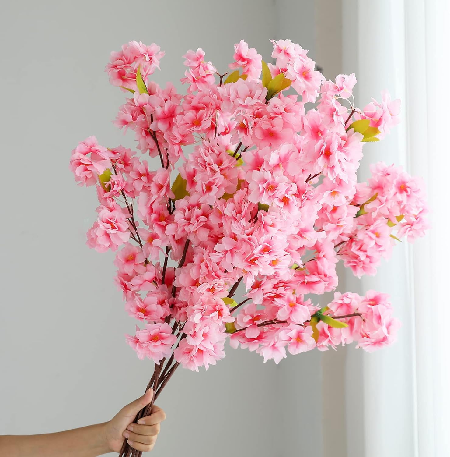 Artificial Flowers Cherry Blossom Branches Inch Fake Silk Cherry ...
