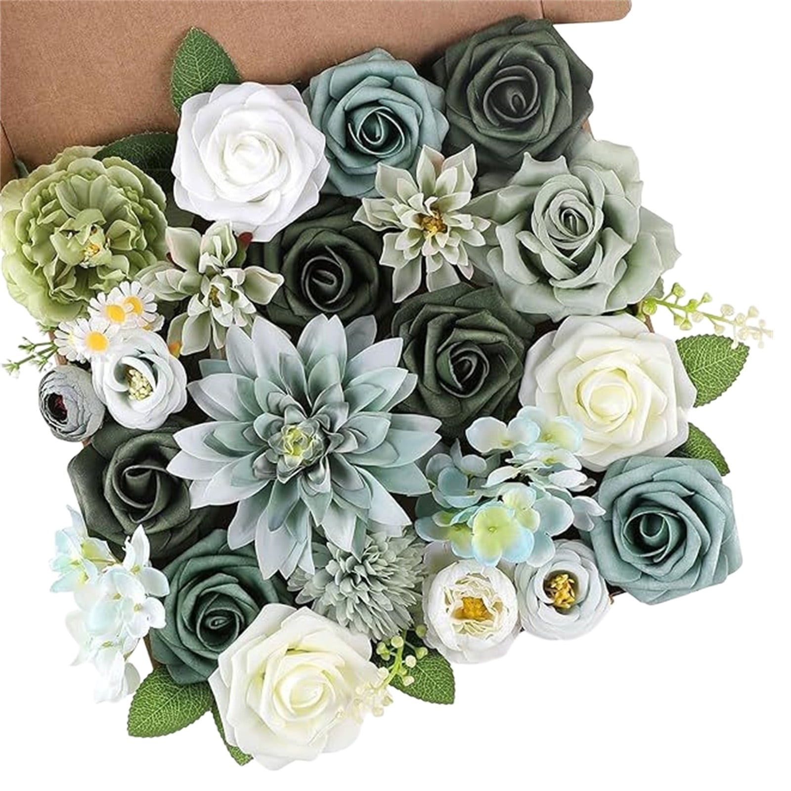 Artificial Flowers Color Box Set for DIY Bridal Bouquets Wedding Shower ...
