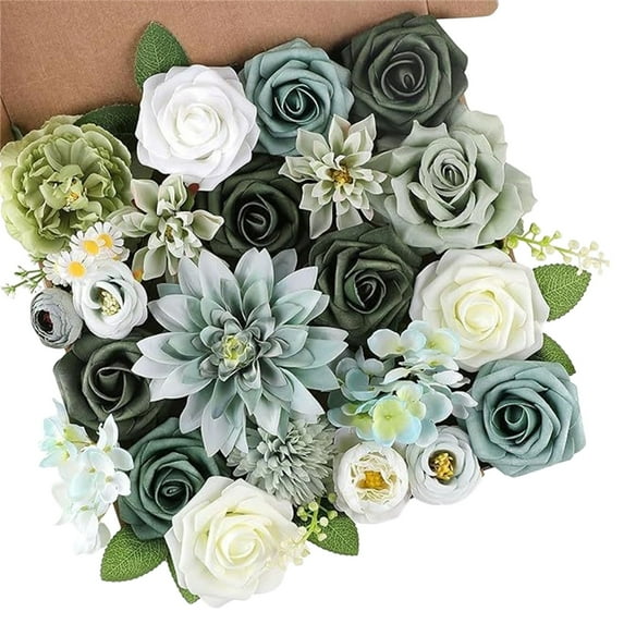 Artificial Flowers Color Box Set for DIY Bridal Bouquets Wedding Shower ...