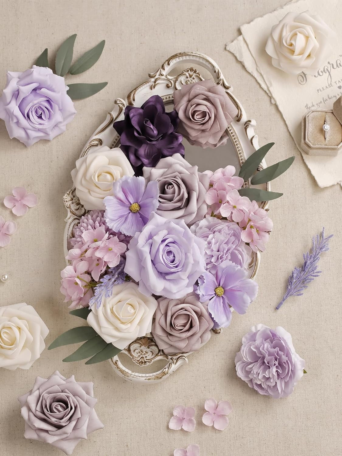 Artificial Flowers Combo Box Set Fake Flowers Bulk For Diy Wedding ...