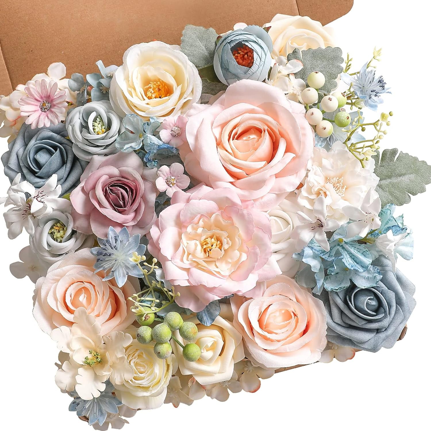 Artificial Flowers Combo Box Set Faux Flowers Bulk Flower Leaf with ...