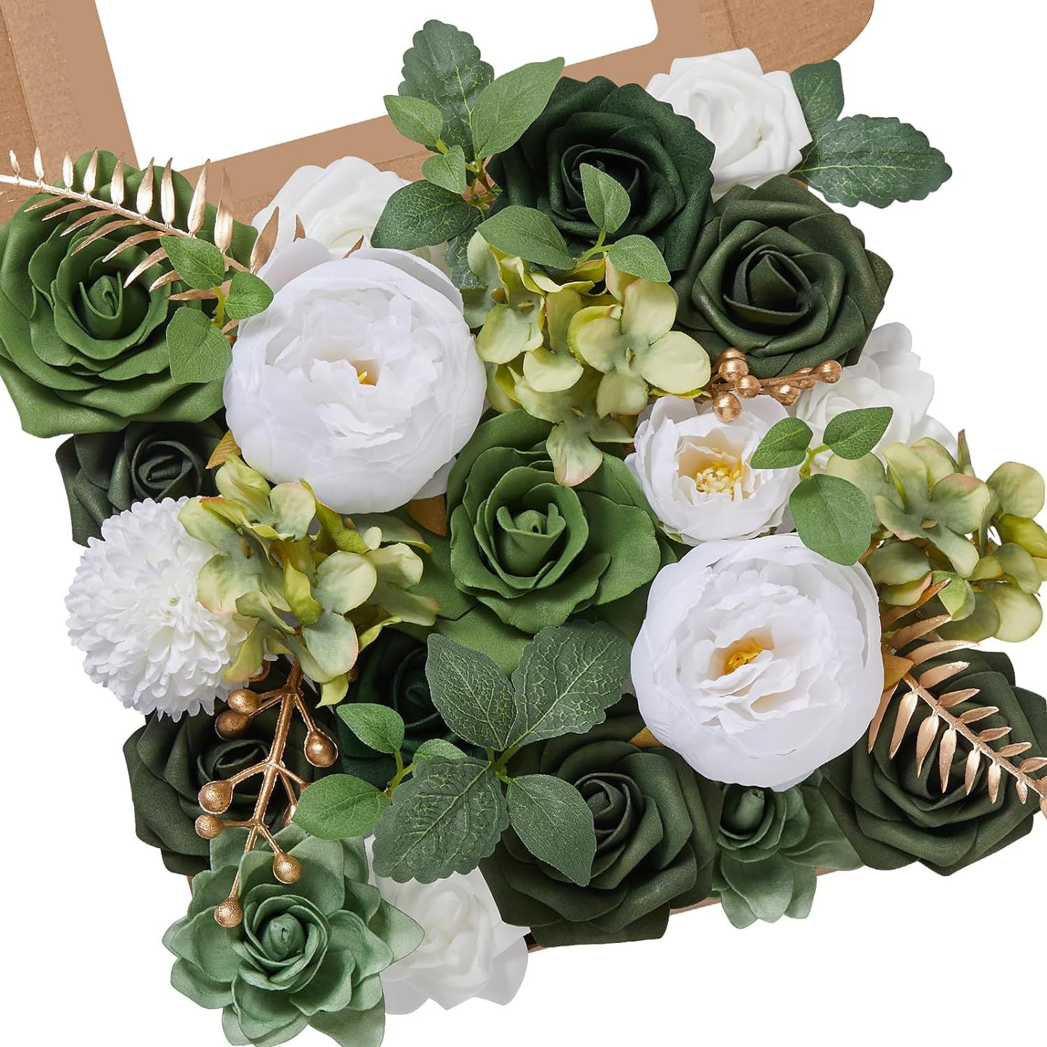 Artificial Flowers Combo Box Set, Silk Fake Flowers for Wedding Table ...