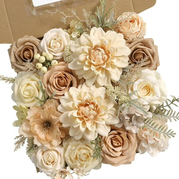 Artificial Flowers Combo Box Set Silk Flowers Fake Rose for DIY Floral ...