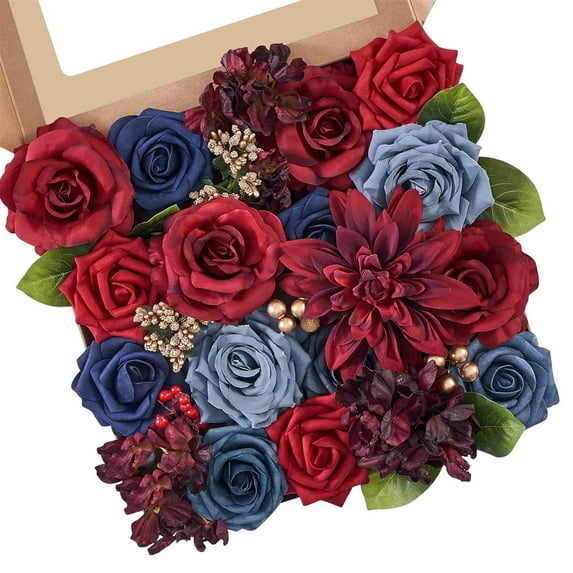 Artificial Flowers Combo Box, Silk Floral Wedding Bouquets Rose with ...