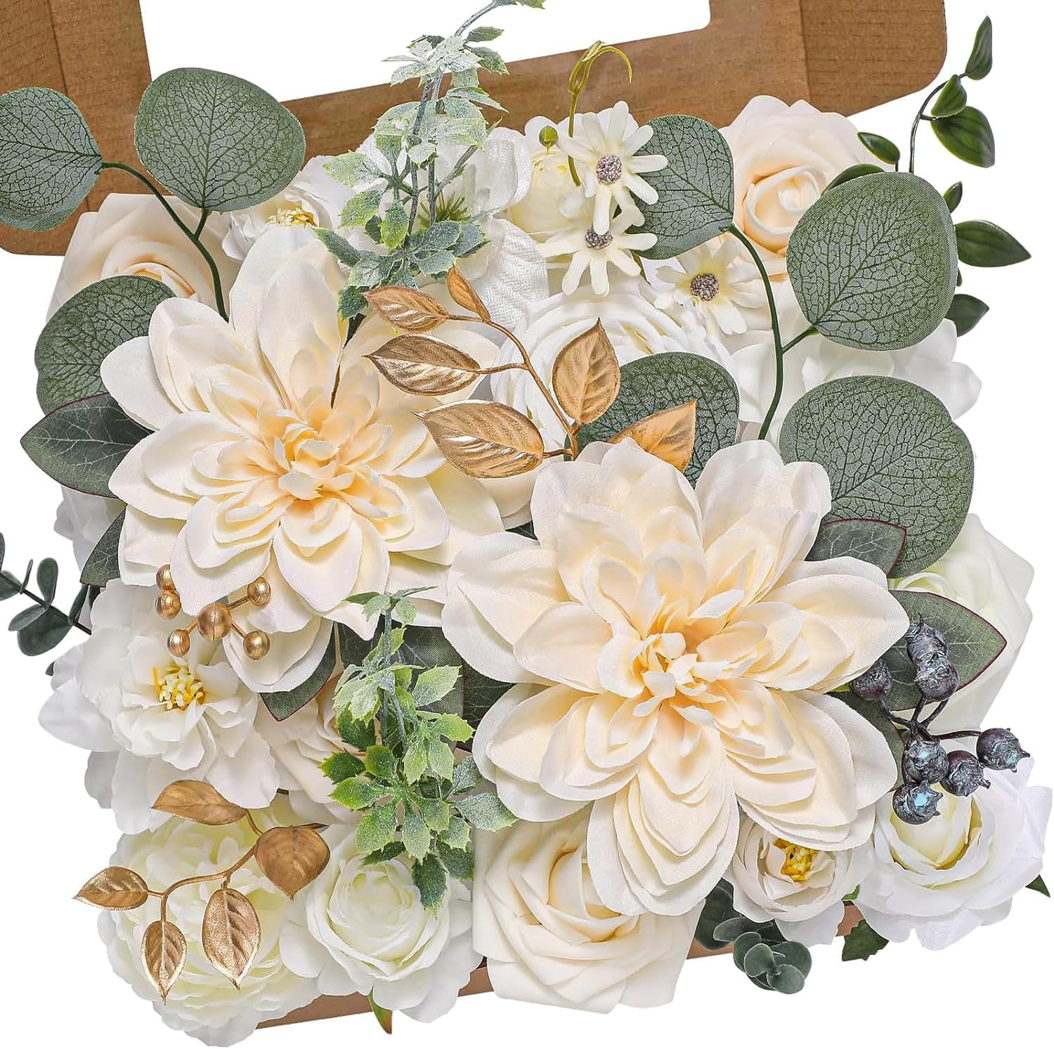 Artificial Flowers Combo, Cake Flowers, Fake Flower with Stems for DIY ...