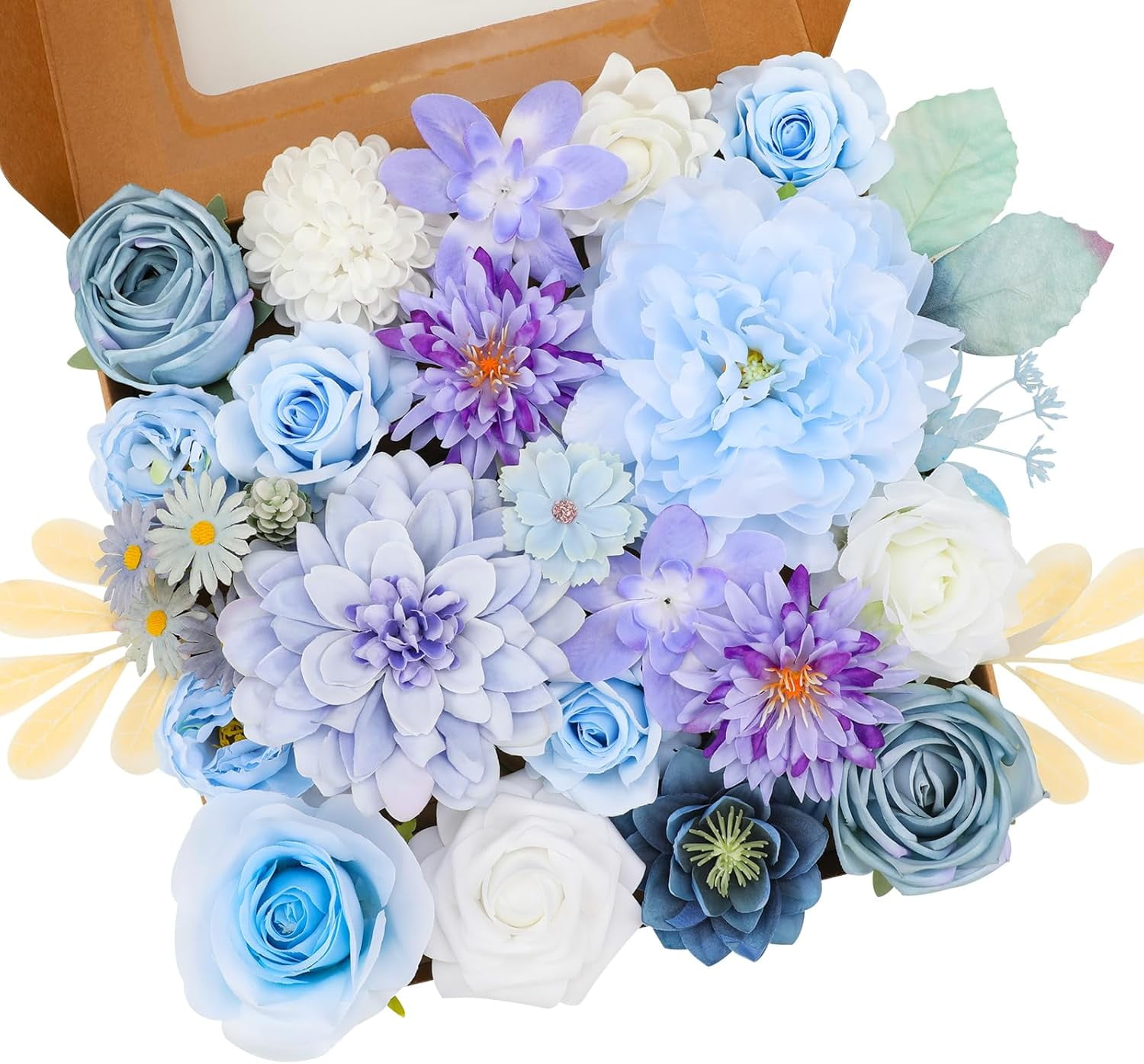 Artificial Flowers Combo Purple Flowers Mix Silk Flowers Dahlia Roses ...