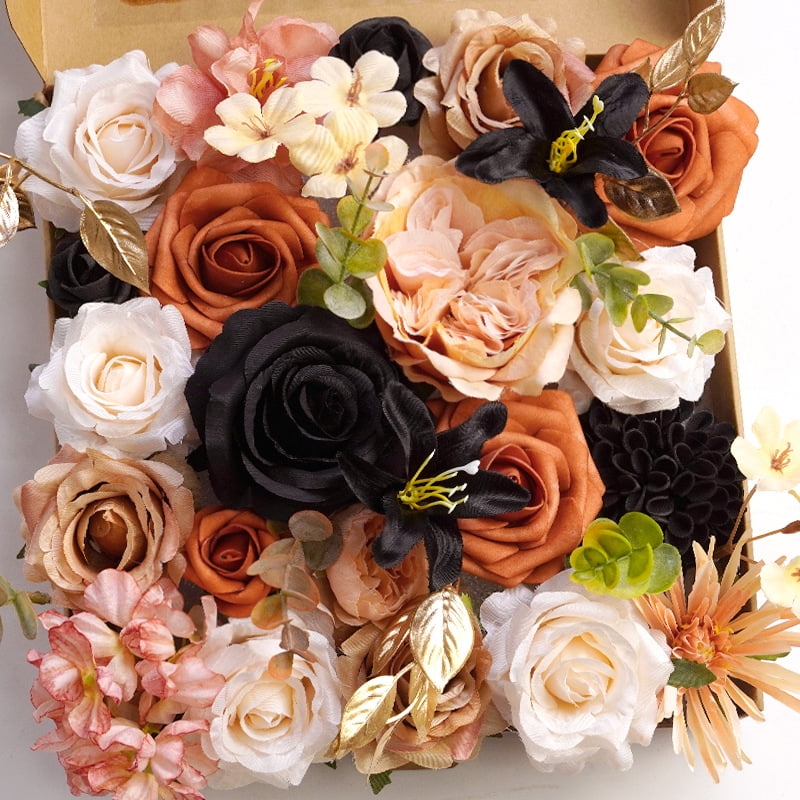 Artificial Flowers Combo Set, Silk Rose Flowers Box, Fake Flower with ...