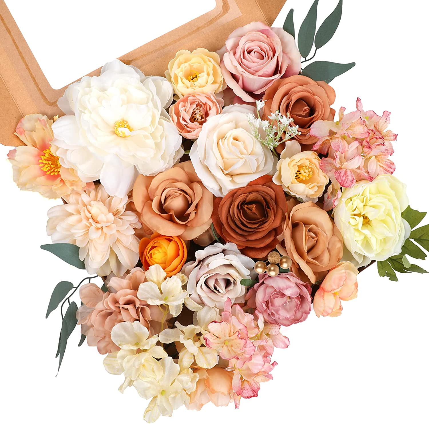 Artificial Flowers Combo Silk Mix Peony Rose Hydrangea Daisy Fake ...