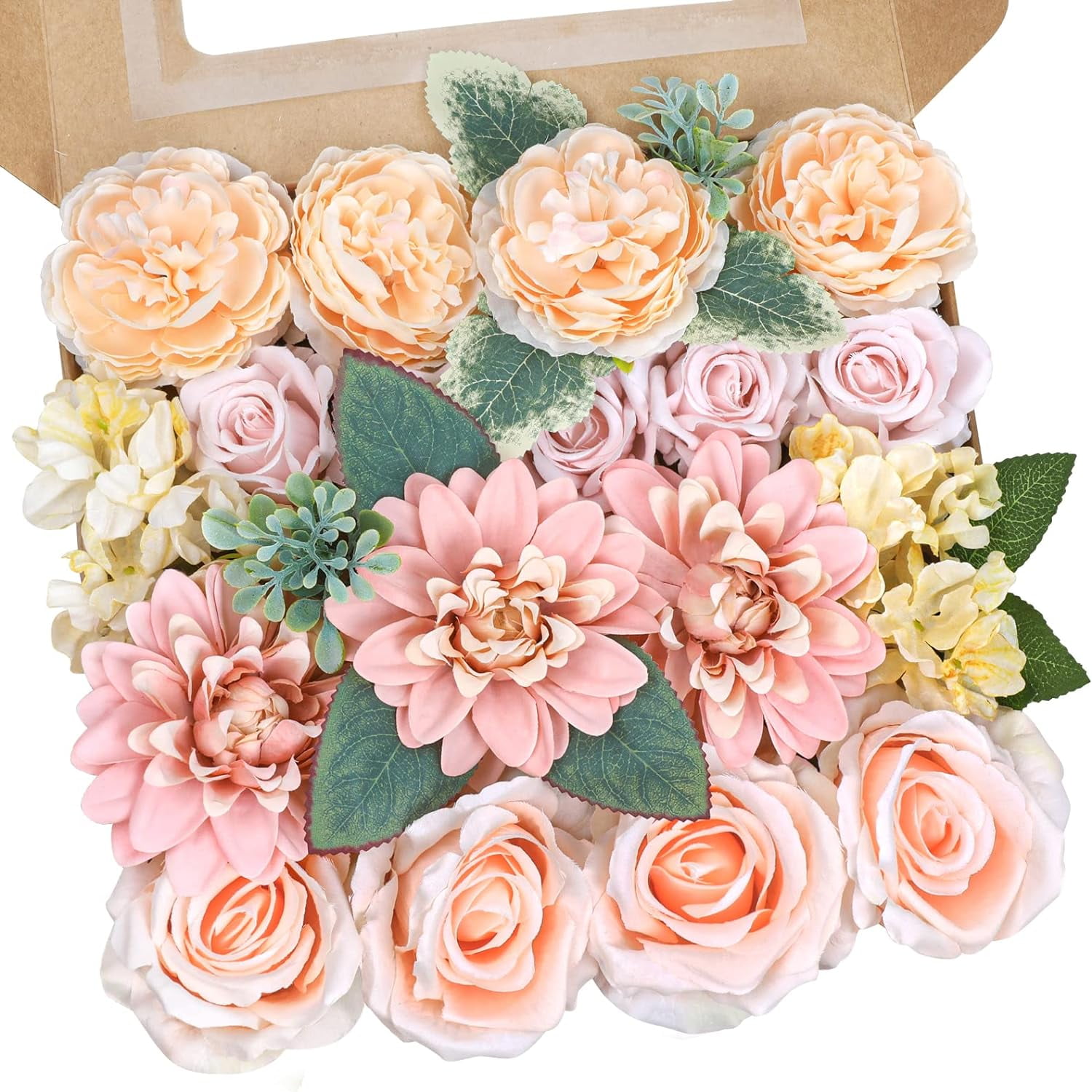 Artificial Flowers Combo Silk Mix Peony Rose Hydrangea Daisy Fake ...