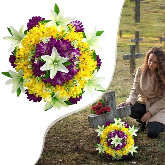 Artificial Flowers,Eternal Anti Artificial Flower Wreath For Cemetery ...