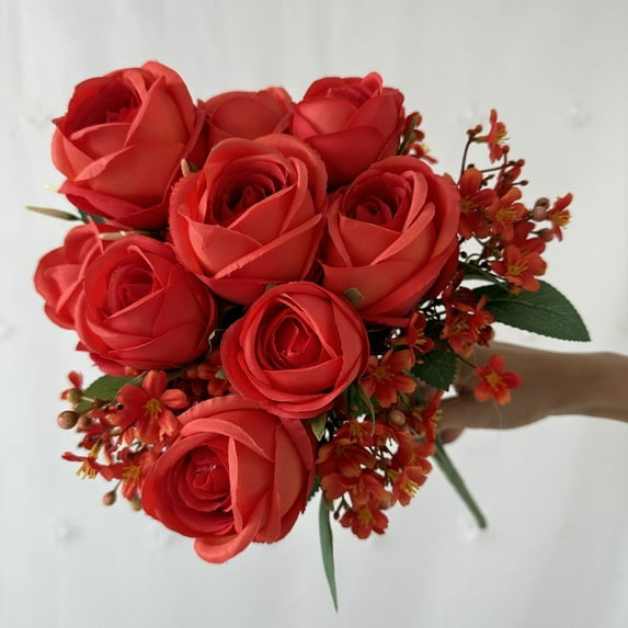 Artificial Flowers,European Style Rose Bouquet Model Room Vase Flower ...