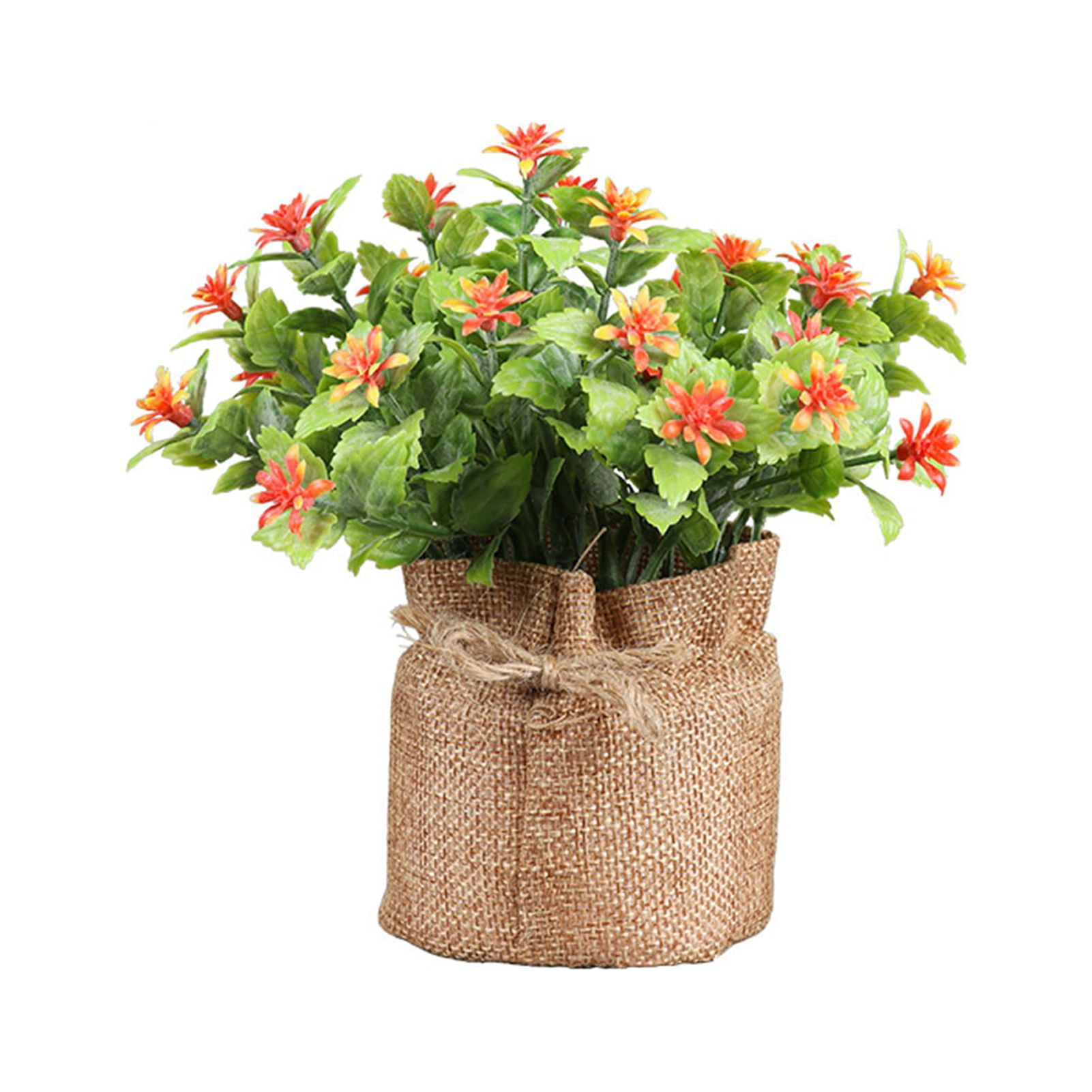 Artificial Flowers Eye-catching Hemp Rope Bag Decorative Mini Fake ...