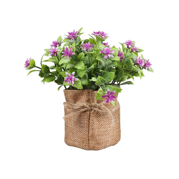 Artificial Flowers Eye-catching Hemp Rope Bag Decorative Mini Fake ...