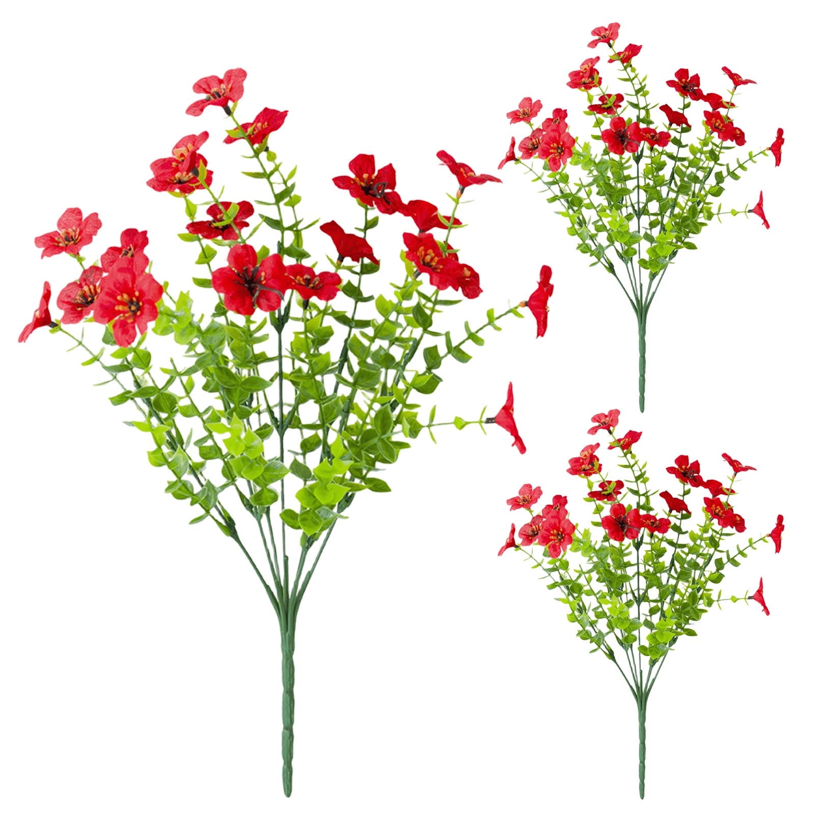 Artificial Flowers, Fake Artificial Greenery UV Resistant No Fade Faux ...