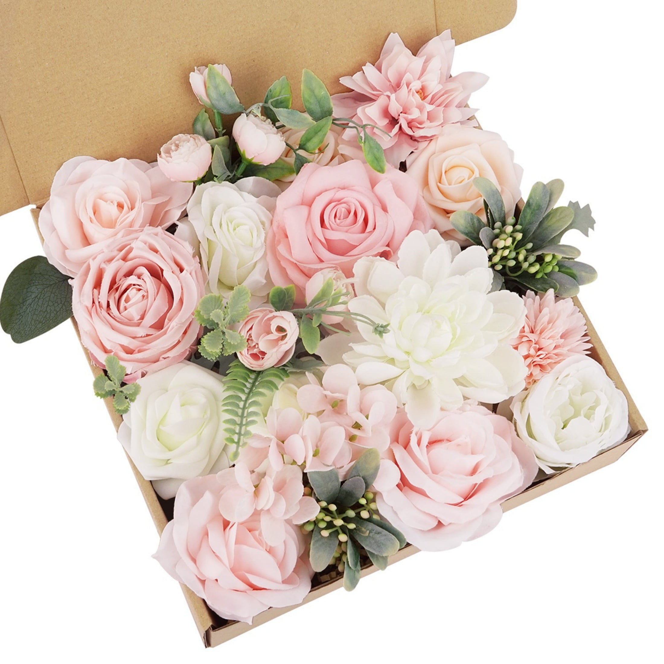 Artificial Flowers Fake Flowers and Fake Green Leaves Combo Box Set for ...