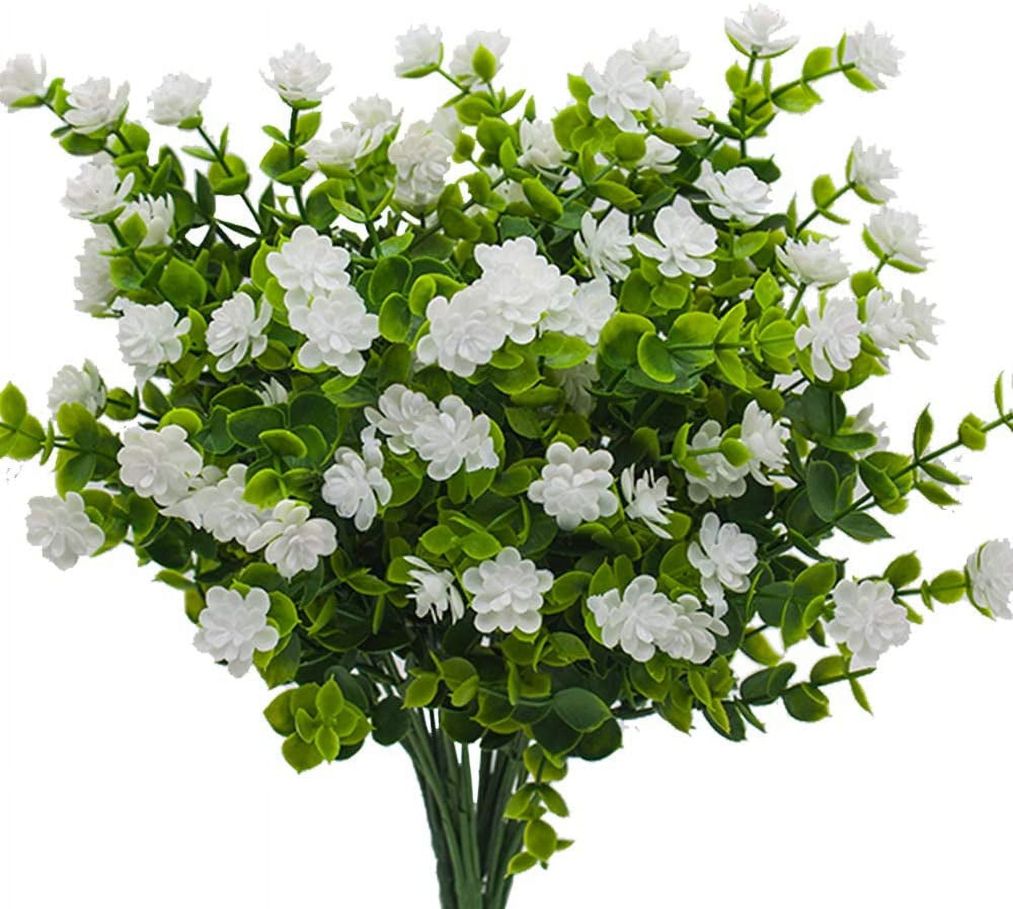 Artificial Flowers, Fake Outdoor UV Resistant Plants Faux Plastic ...