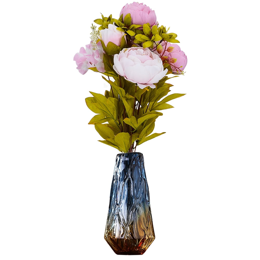Artificial Flowers Fake Peony Silk Bouquet Decor Plastic Realistic ...