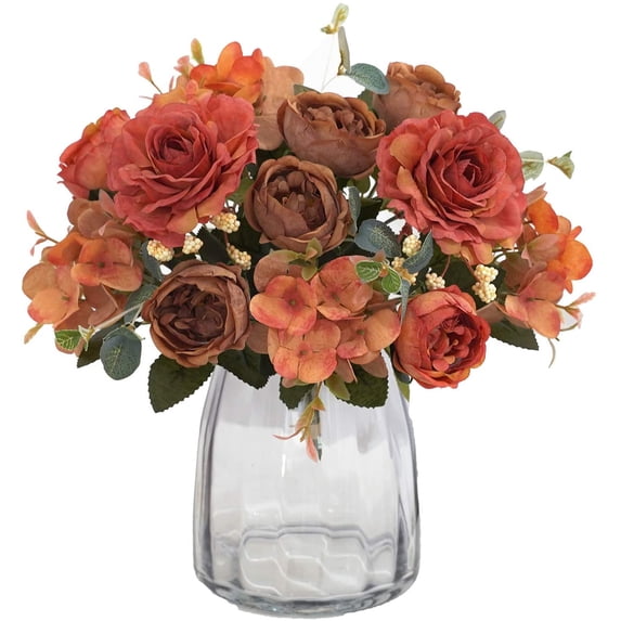 Artificial Flowers Fake Peony Silk Flowers Hydrangea Bouquet Decor Faux ...