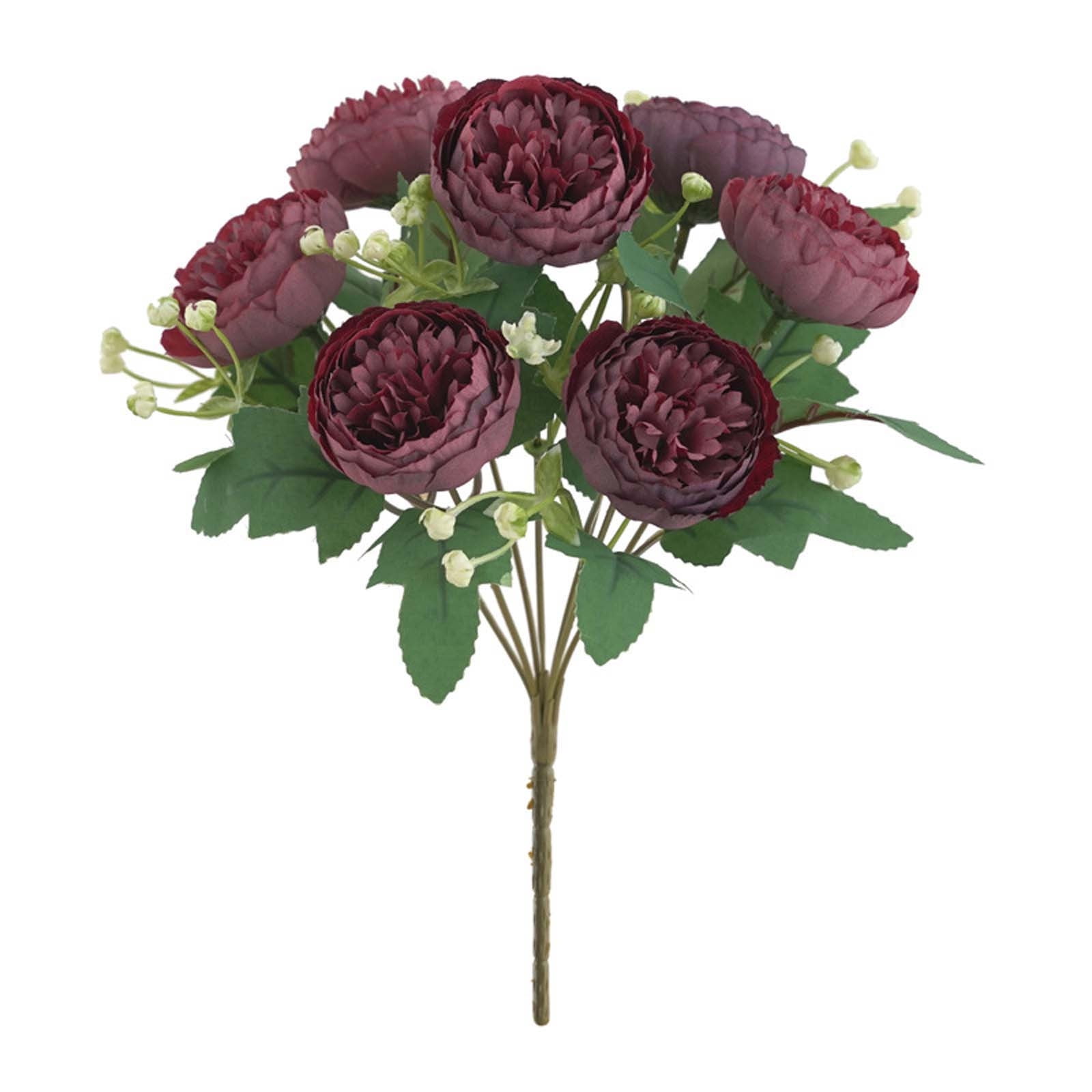 Artificial Flowers Fake Peony Silk Mini Plastic Bridal Flowers for DIY ...