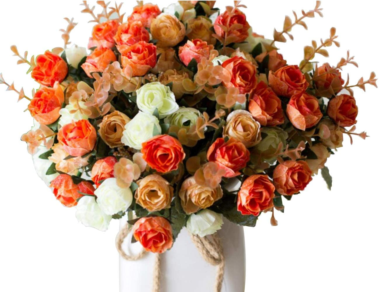 Artificial Flowers, Fake Silk Bouquet Decor Plastic Realistic Flower ...