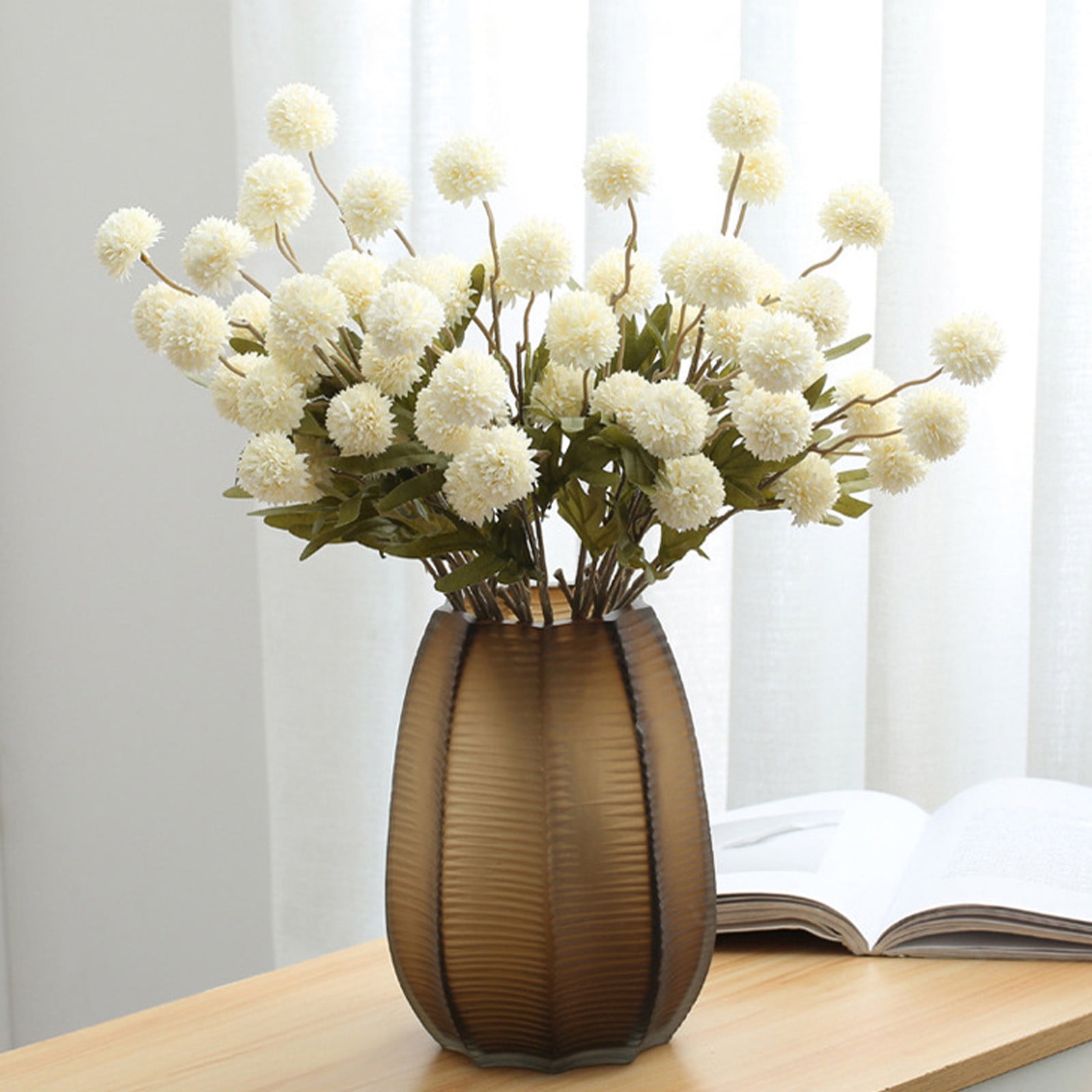 Artificial Flowers, Fake Silk Flowers for Home Decor, 1 Piece, 5 Buds ...