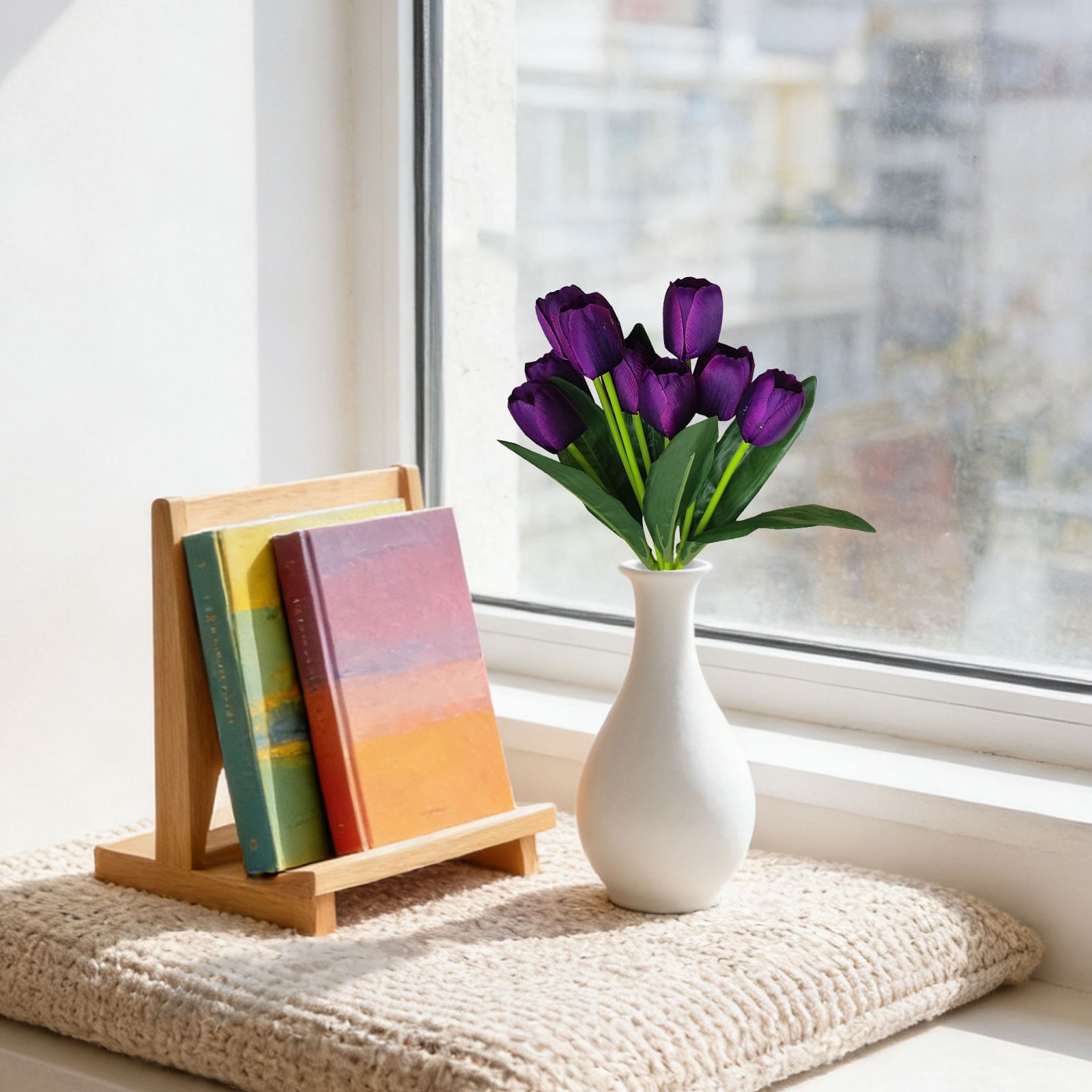 Artificial Flowers Fake Tulip,"9 Head Artificial Flower Bouquet ...