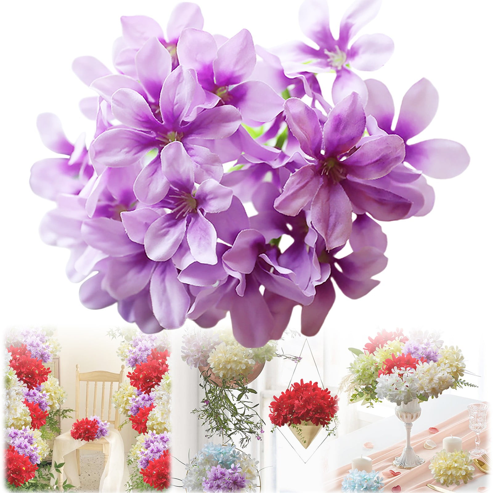 Artificial Flowers False Hydrangea Flower Heads, 27 Forks 6 Corners ...