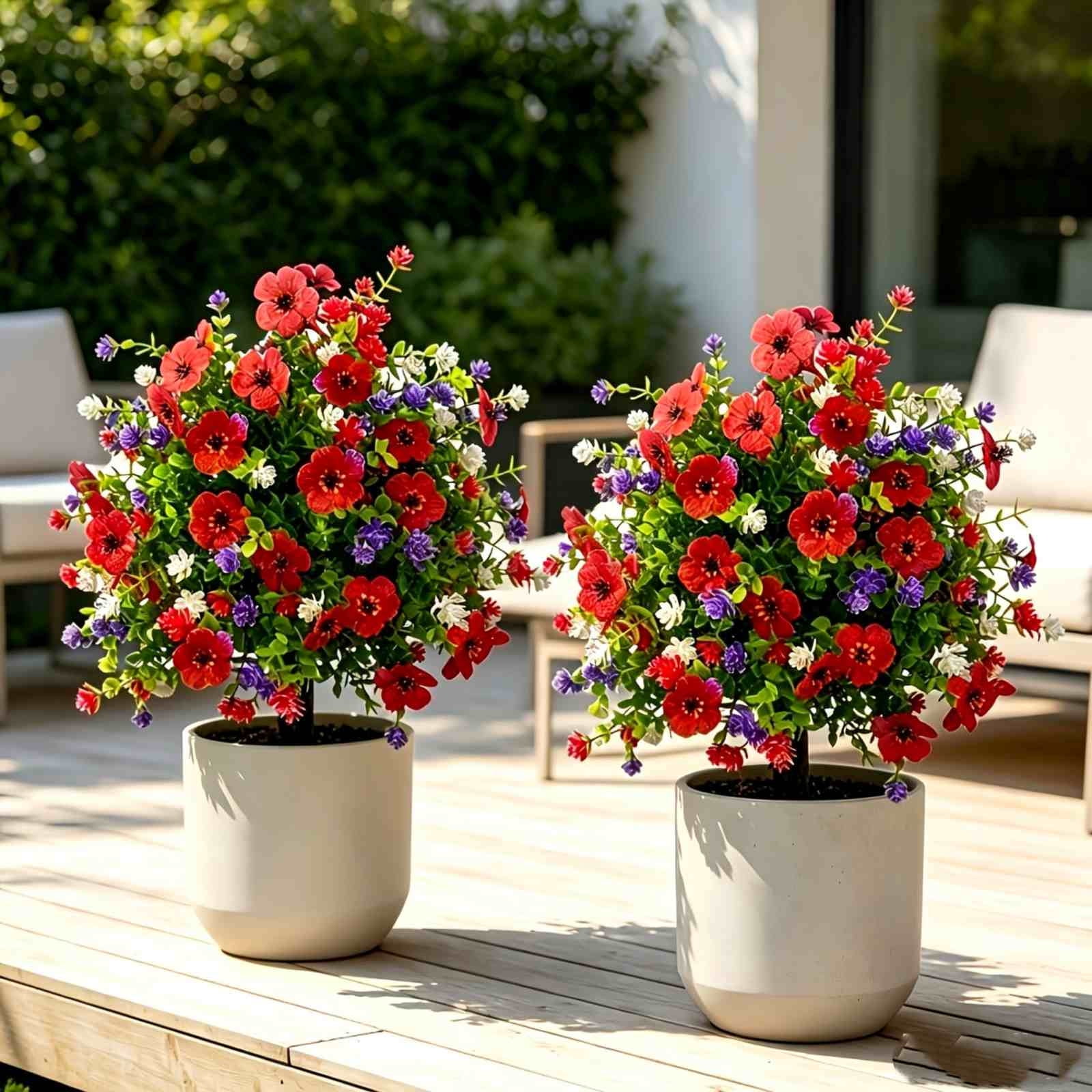 Artificial Flowers, Faux Plants, Bendable Silk Cloth Petals, Sunproof ...